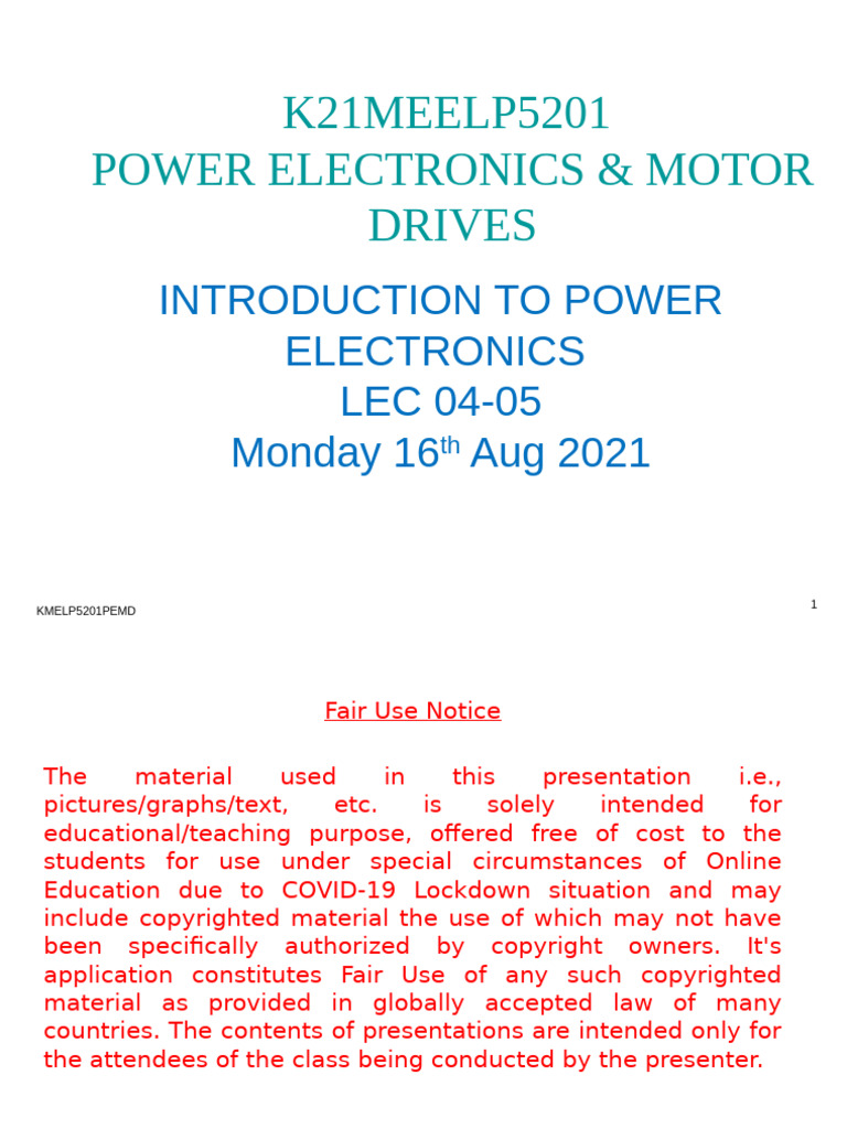 Power Electronics Lec 4 5 | PDF | Electricity | Electrical Engineering