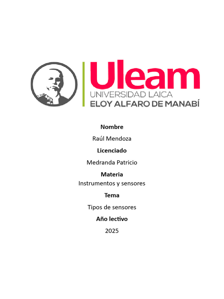 Tipos de Sensores: Clasificación y Usos | PDF | Sensor | Presión