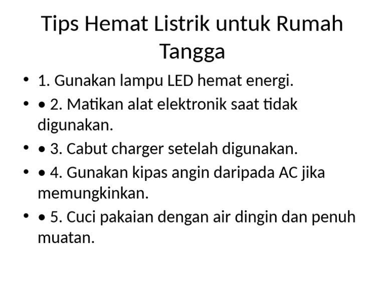 Tips Hemat Listrik | PDF