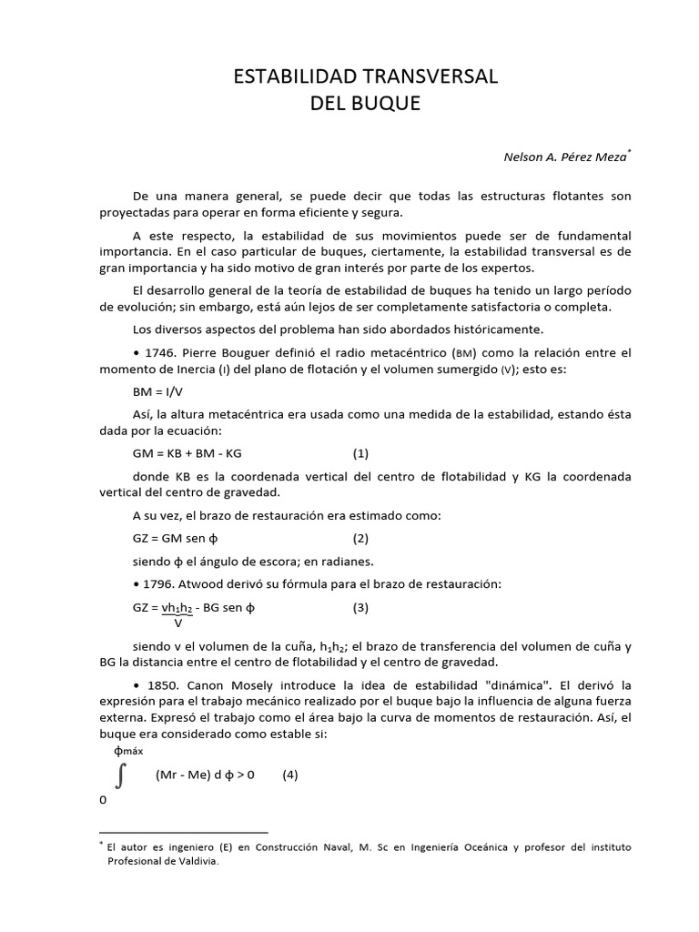 Estabilidad Transversal 2 Lectura | PDF | Mecánica