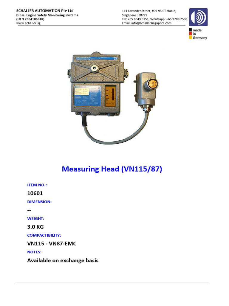 Measuring Head VN115-87 (Updated 2023) - 0 | PDF