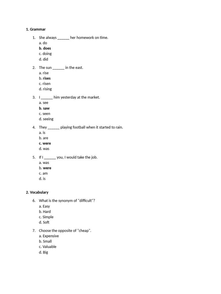 Tes Kemampuan Bahasa Inggris BCA | PDF