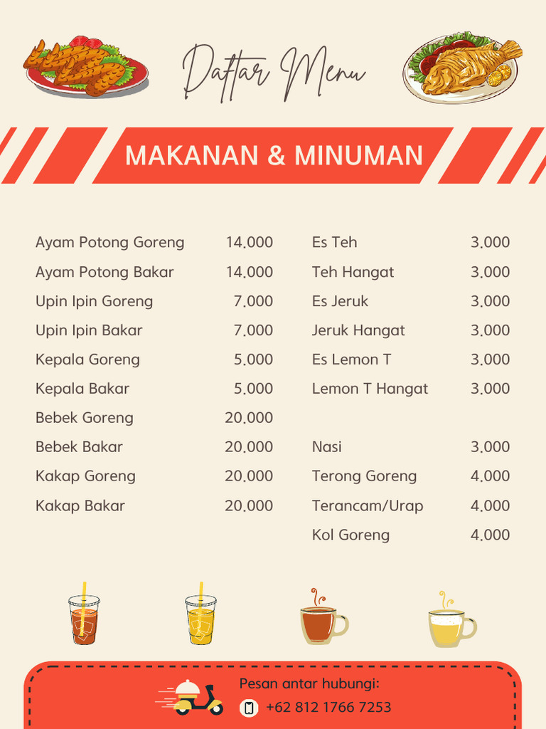 Daftar Menu Makanan Warung Makan | PDF