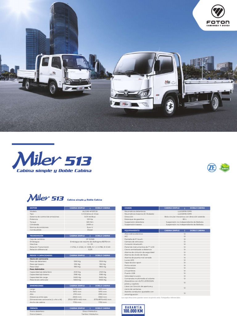 Foton Miler 513 | PDF | Eje | Coche