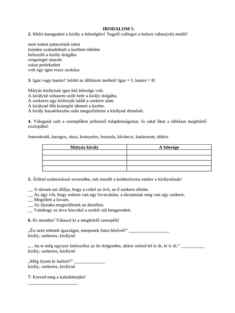 Irod 5 Ev Eleji Felmero 5 Oldal | PDF