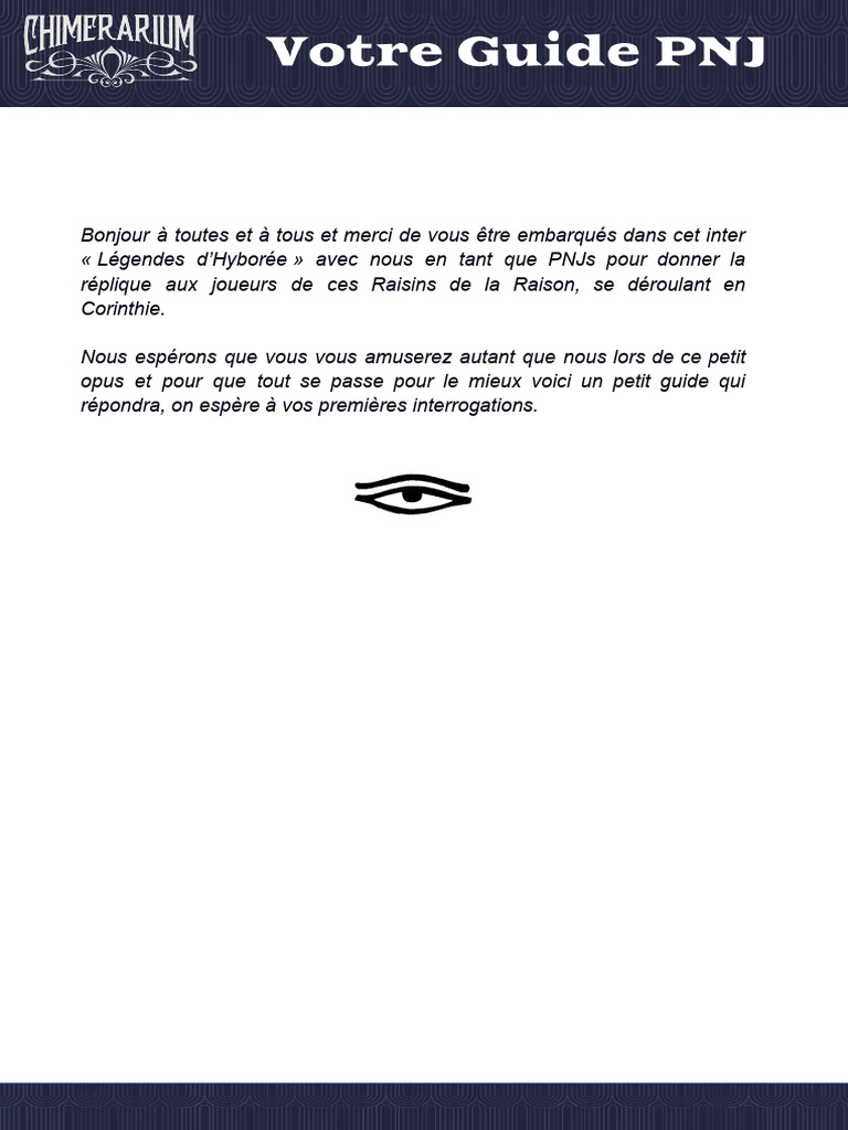 Guide des PJA pour Légendes d'Hyborée | PDF | Conan le barbare | Fantaisie