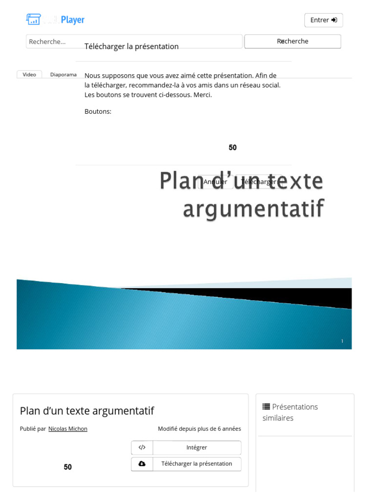 Plan d'un texte argumentatif | PDF