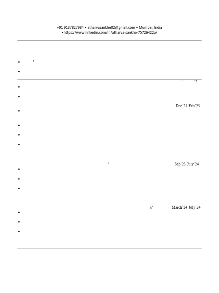 Atharva Sankhe Electrical Engineering Resume | PDF | Electronics | Electrical Engineering