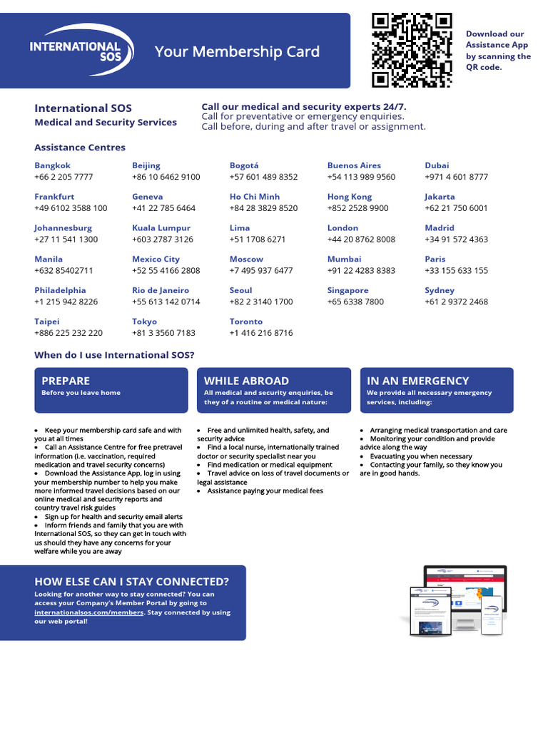 International SOS - Membership Card | PDF | Emergency Management