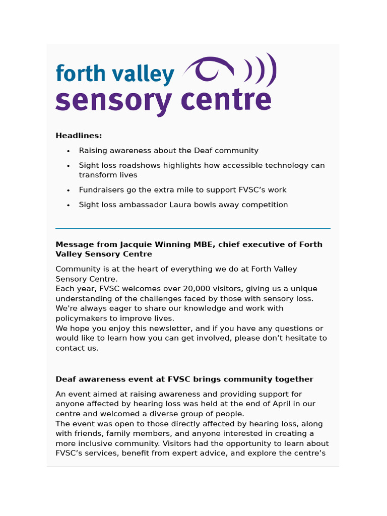 FVSC Summer Newsletter | PDF | Visual Impairment