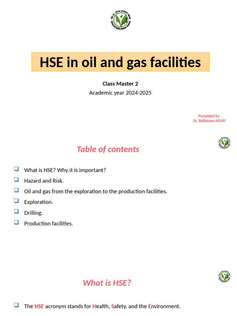 HSE Practices in Oil and Gas Facilities | PDF | Hydrocarbon Exploration ...