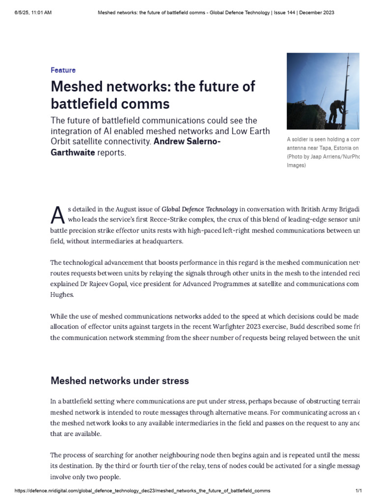 Meshed Networks_ the Future of Battlefield Comms - Global Defence ...
