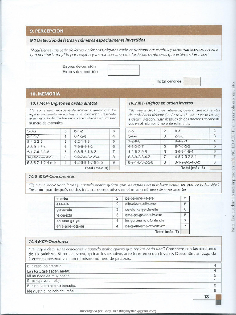 Protocolo de Respuestas Baneta Abraham | PDF