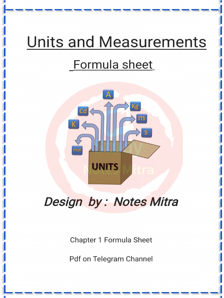 Units and Measurements Formula Sheet | PDF