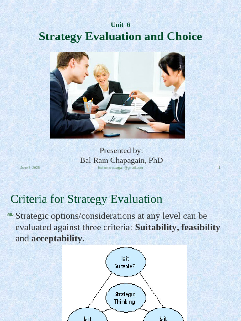 6 - Strategy Evaluation and Choice - Final | PDF | Evaluation | Equity ...