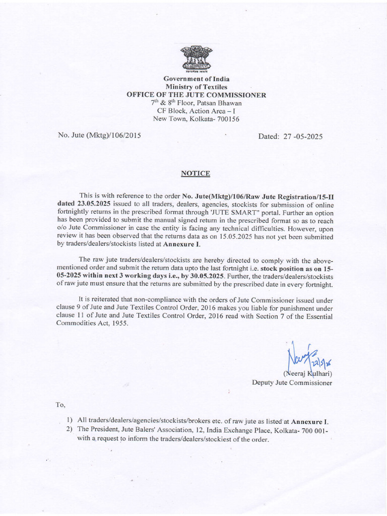 Notice For List of Registered Traders Who Have Not Submitted ...