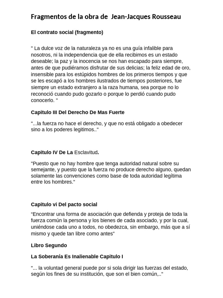 Fragmentos de La Obra de Rousseau | PDF