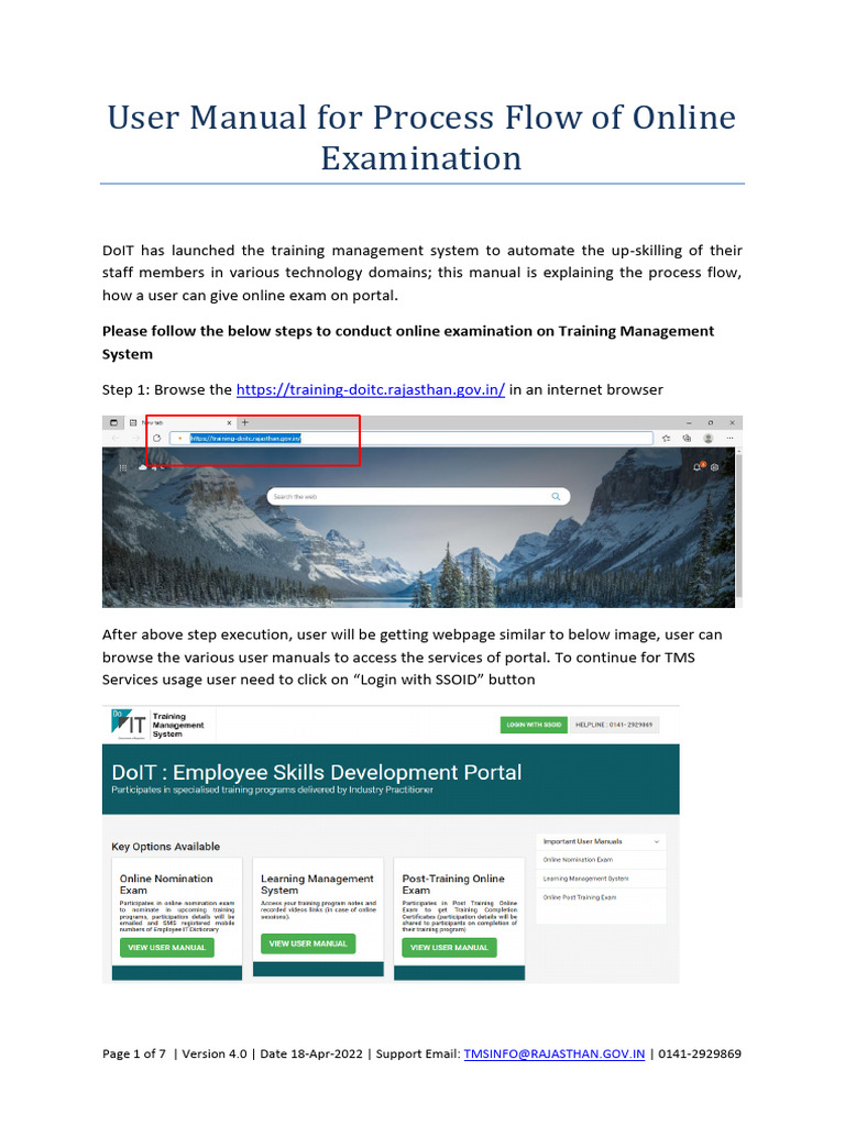 User Manual For Process Flow of Online Examination | PDF | Button (Computing) | Login