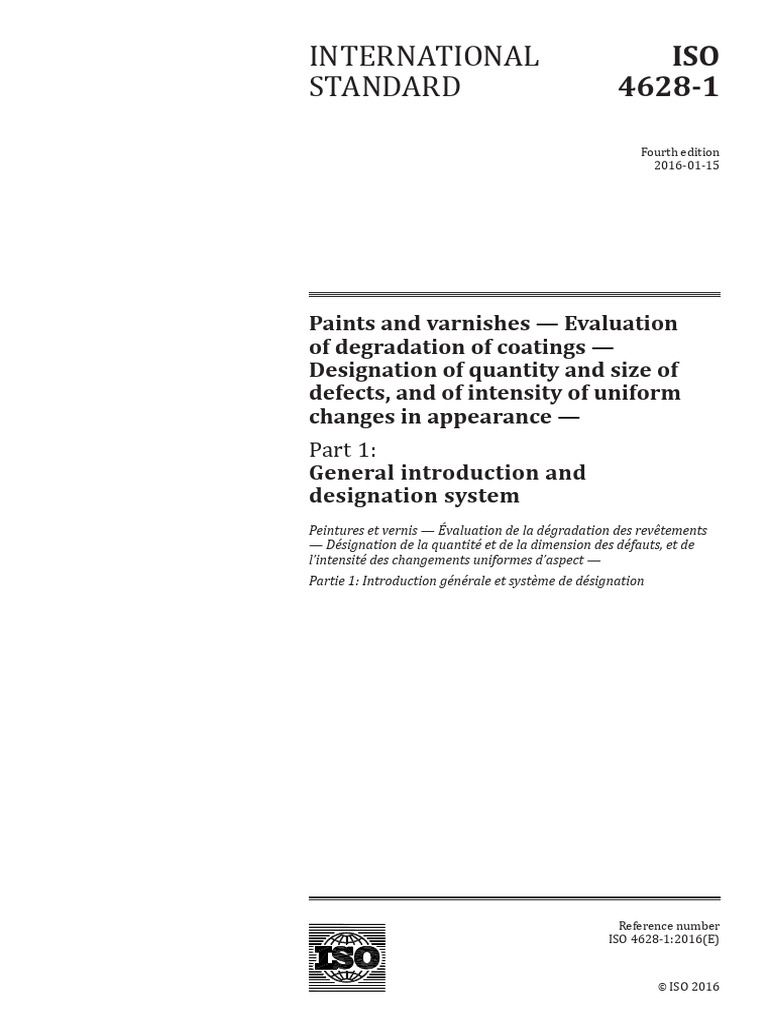 Coating Defect Evaluation System ISO 4628-1 | PDF | International ...