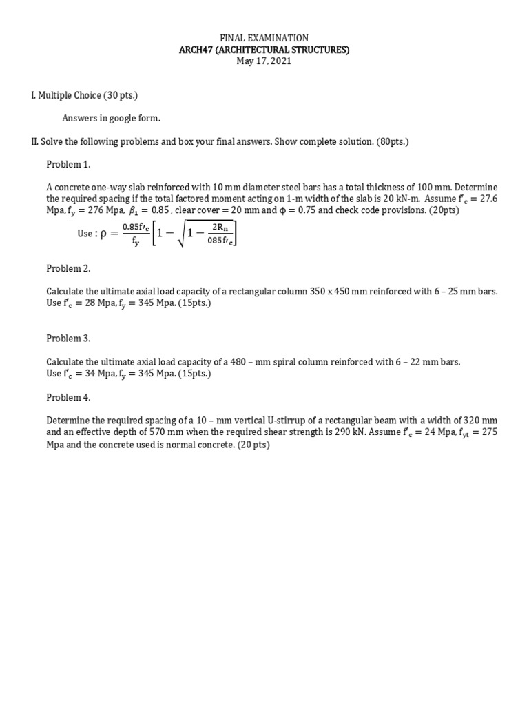 Final Examination | PDF