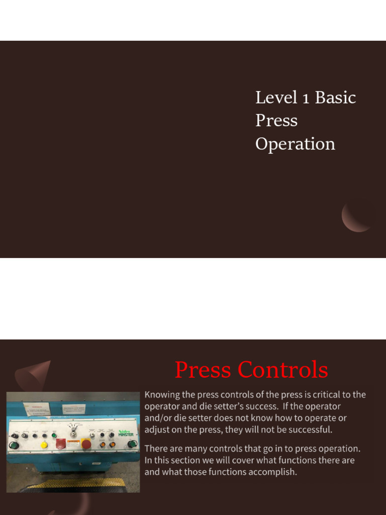 Basic Press Operation | PDF