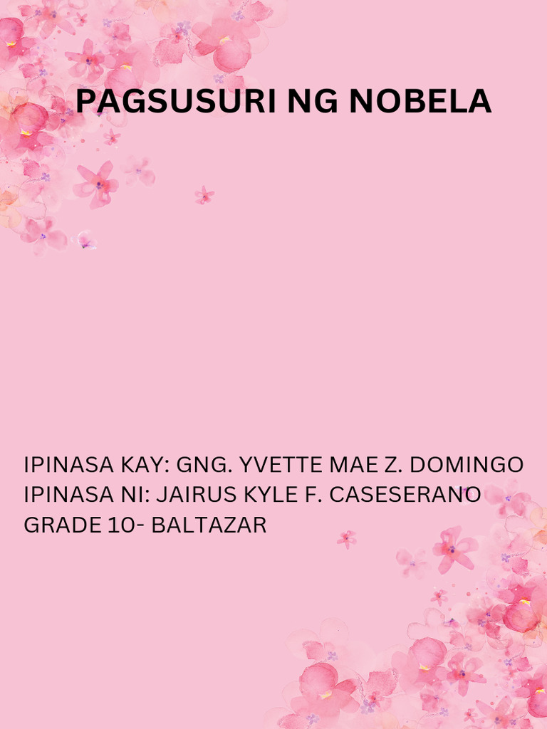 Pagsusuri NG Nobela | PDF