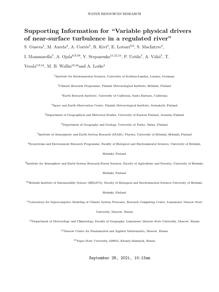 Supporting Information Physical Driver | PDF | Spectral Density | Turbulence