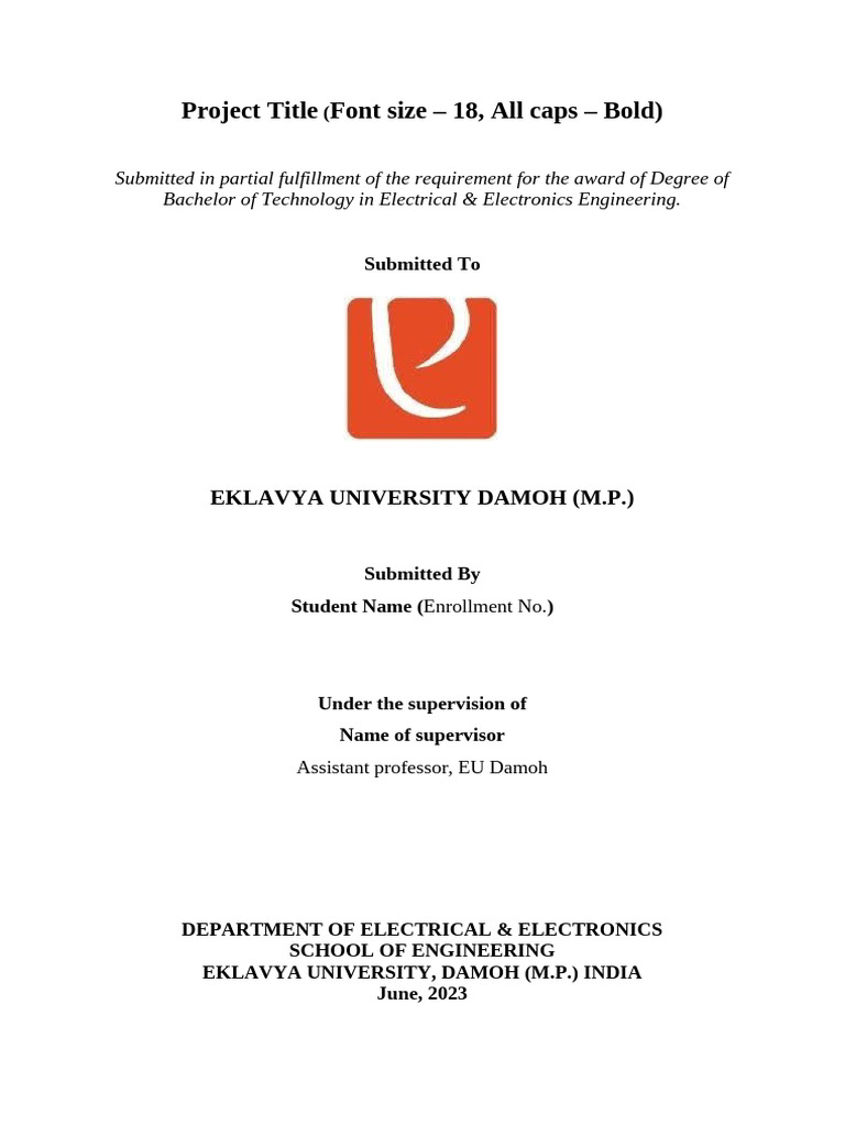 Major Project Front Pages | PDF | Thesis