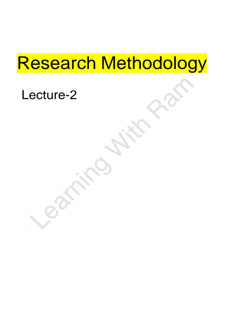 Lec-2,3 Research Methodology | PDF