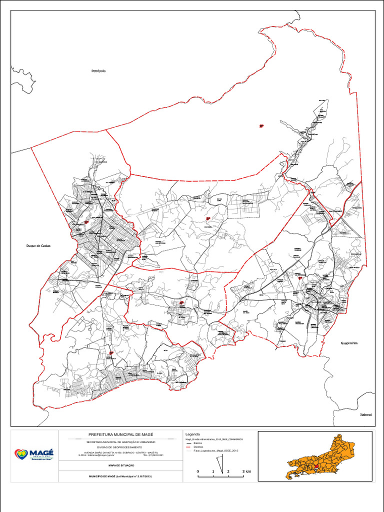 Mapa dos Bairros e Distritos de Magé | PDF