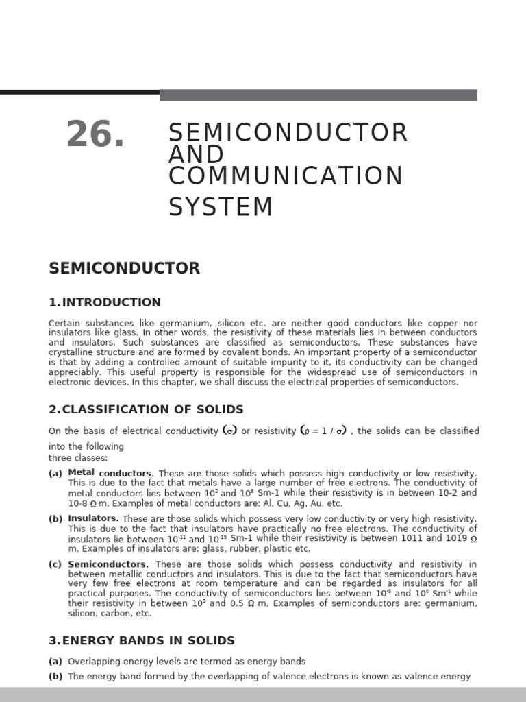 11.semi Conductor and Communication Systemtheory | PDF | Semiconductors ...