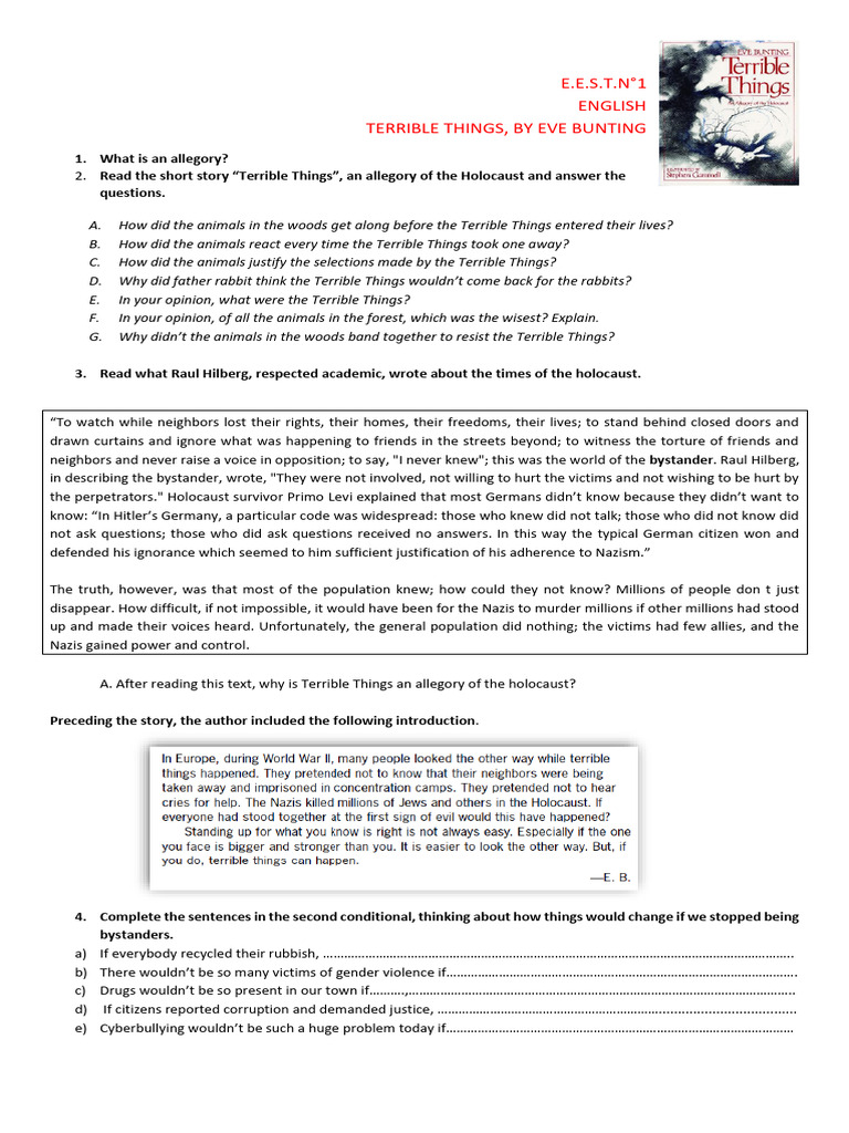 Allegory of the Holocaust in "Terrible Things" | PDF