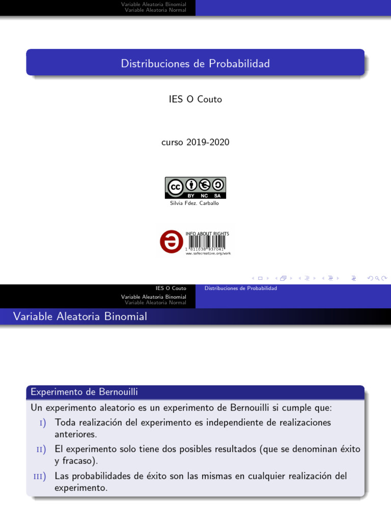 Binom Normal | PDF | Variable aleatoria | Distribución normal