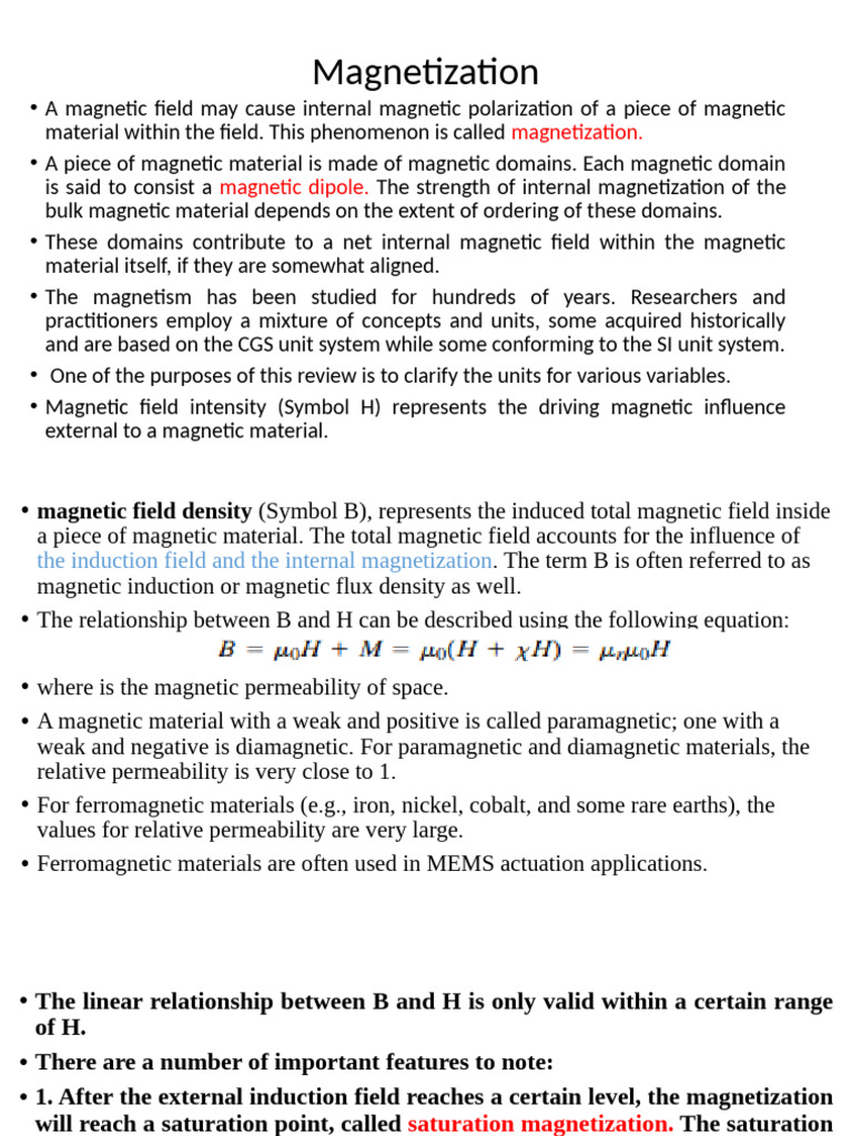 5th Unit MEMS Design | PDF | Magnetism | Magnetic Field