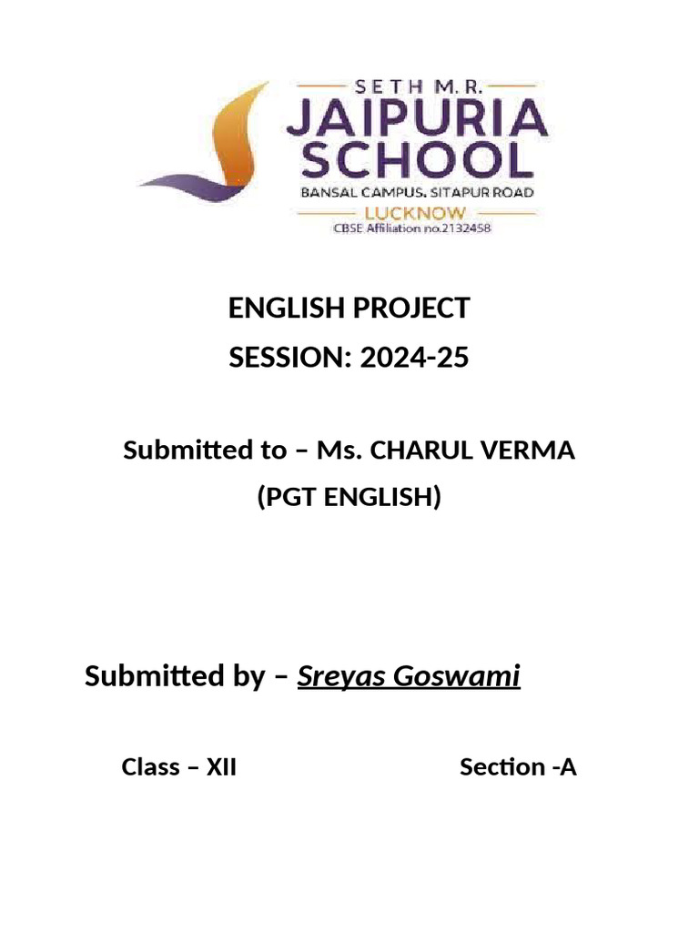 Document Project JSBC Sreyas Goswami | PDF