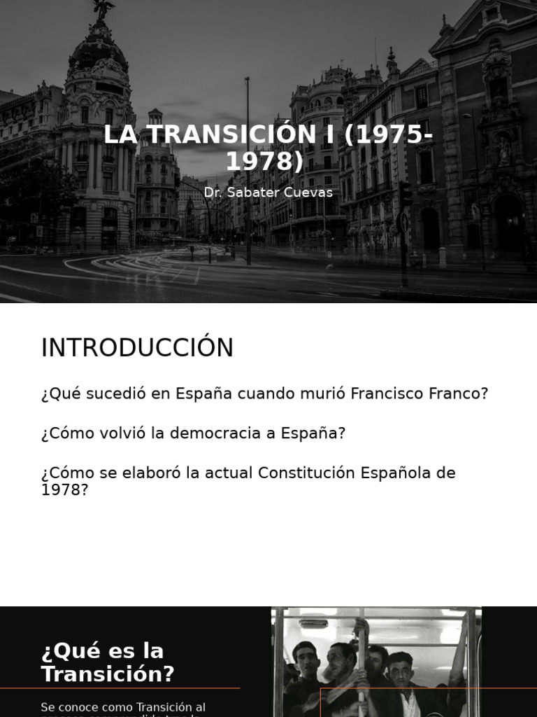 La Transición I 1975 1978 Pdf España Franquista Francisco Franco