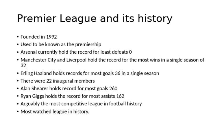Premier League History and Records | PDF