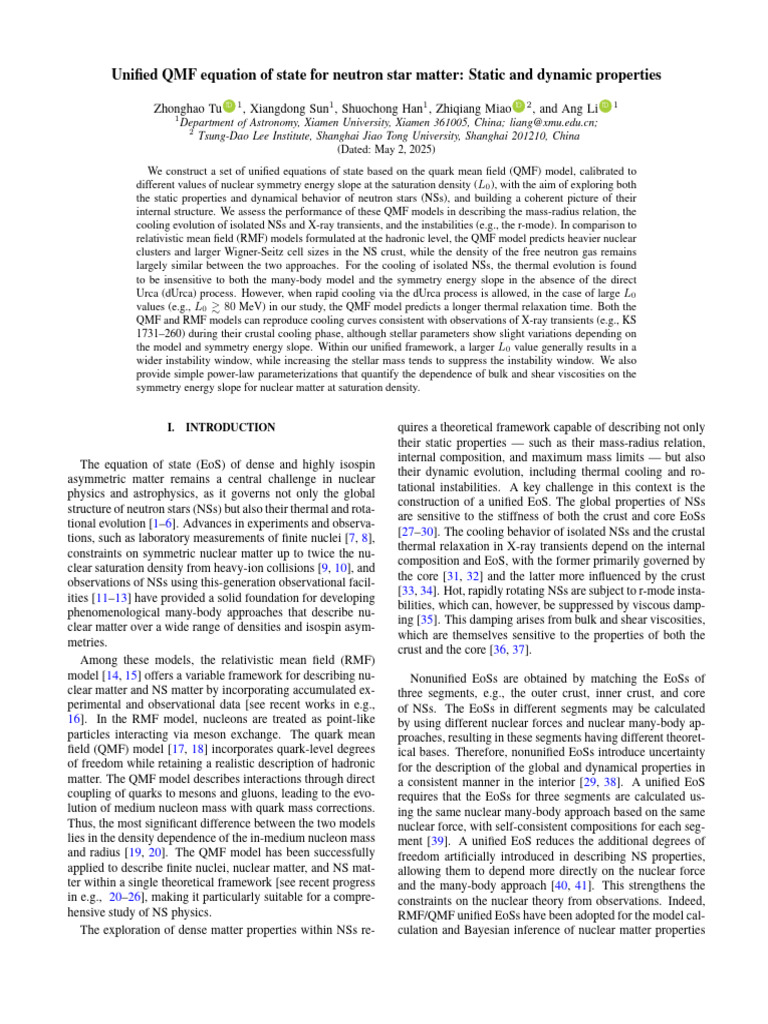 Unified QMF Equation | PDF | Nuclear Force | Matter