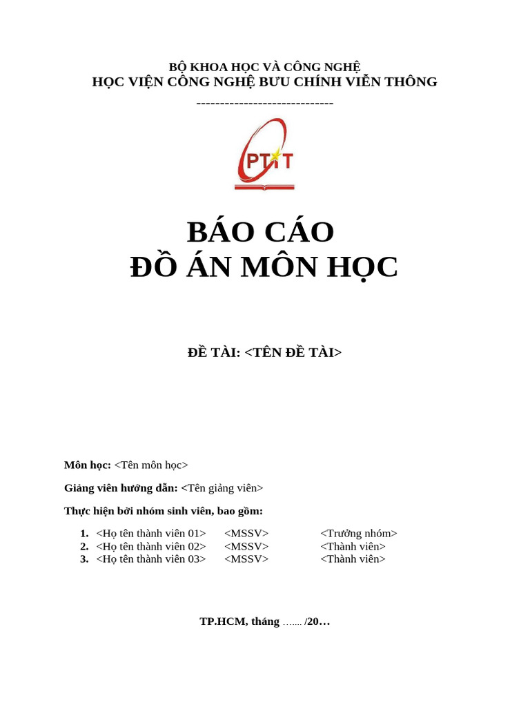 Mau Cuon Bao Cao Do An Mon Hoc | PDF