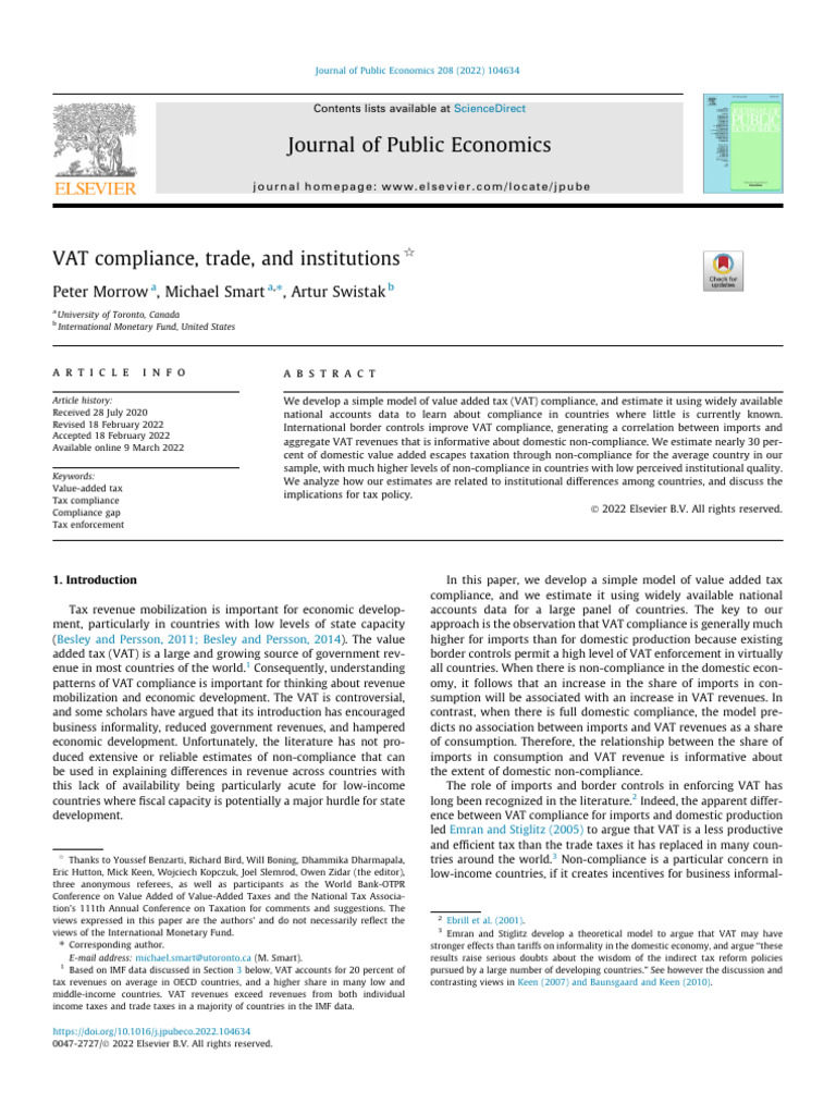 VAT Compliance and Trade Dynamics | PDF | Taxes | Value Added Tax