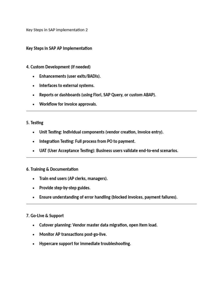 SAP AP Implementation Steps Guide | PDF