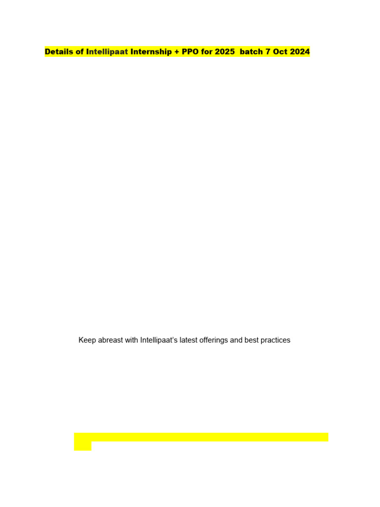 Intellipaat Operations Internship 2025 | PDF