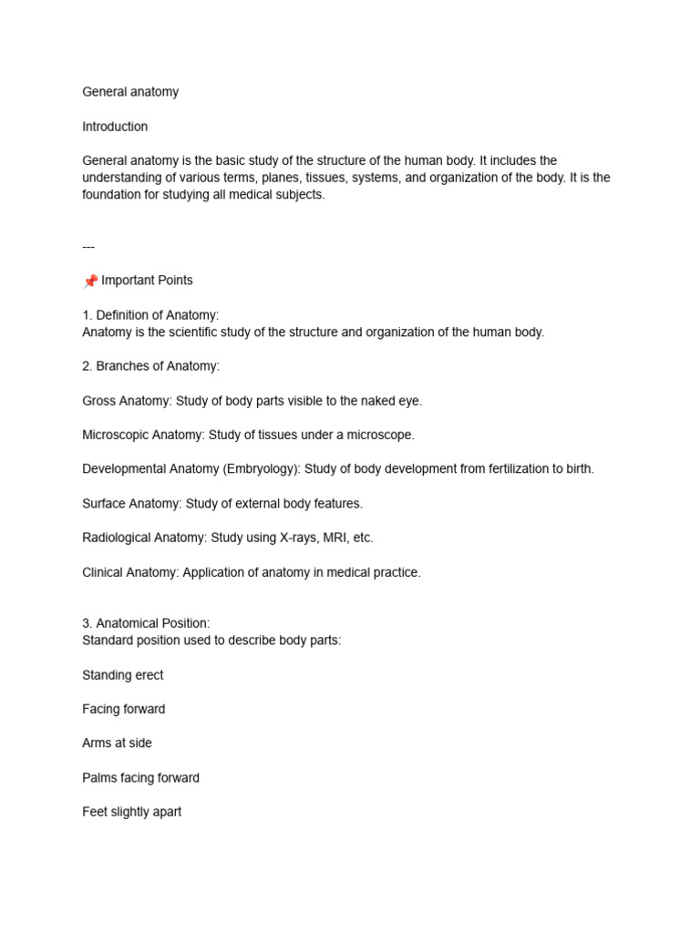 General Anatomy | PDF