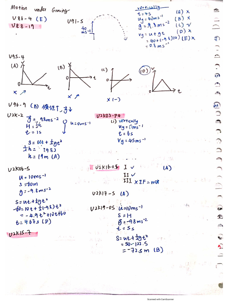 Motion Under Gravity | PDF