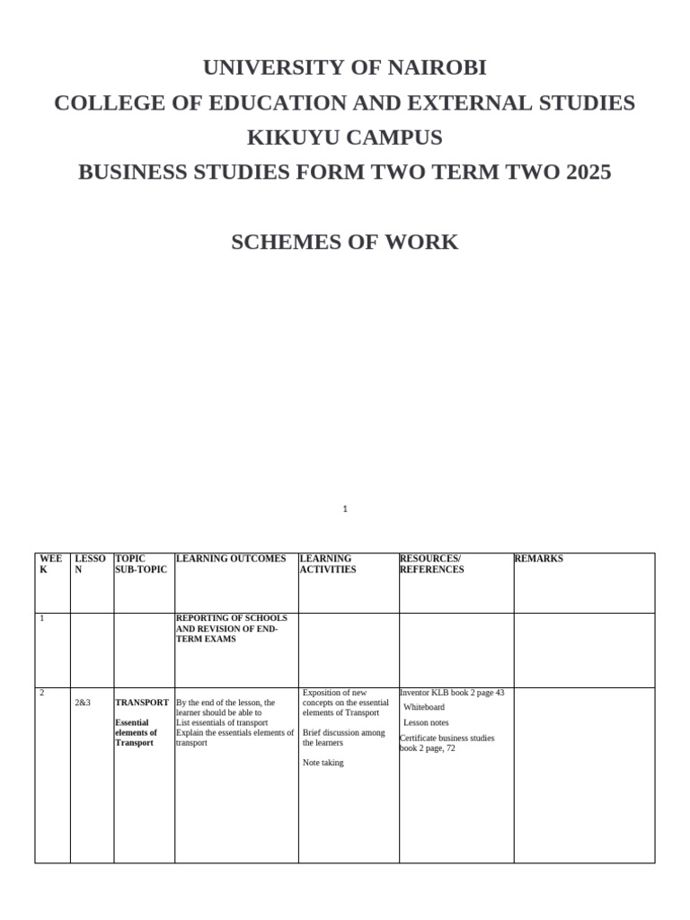 Business Schemes of Work | PDF | Insurance | Reinsurance
