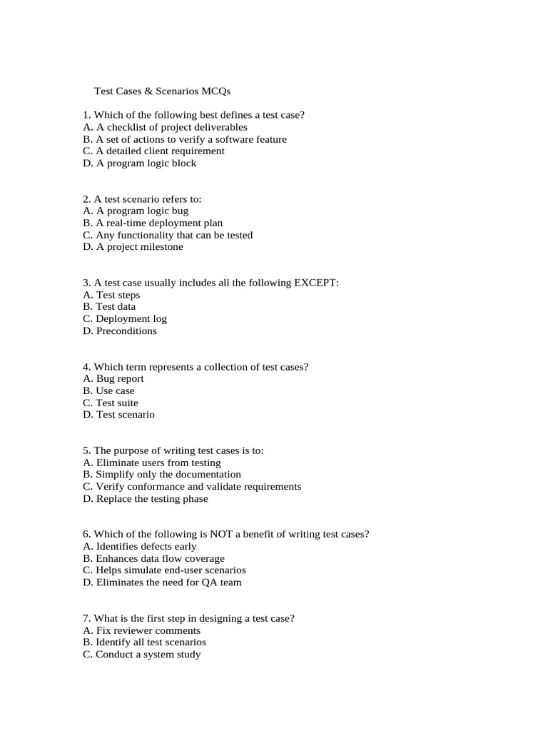 software quality engineering mcqs | PDF | Software Bug | Computer Programming