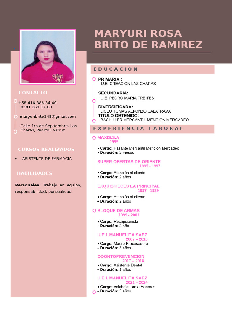 Curriculum de Maryuri Fomato 2 | PDF