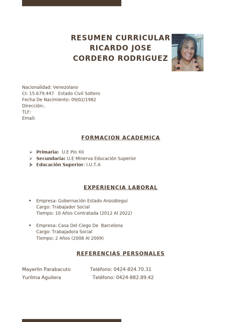 Currículum Ricardo Cordero | PDF