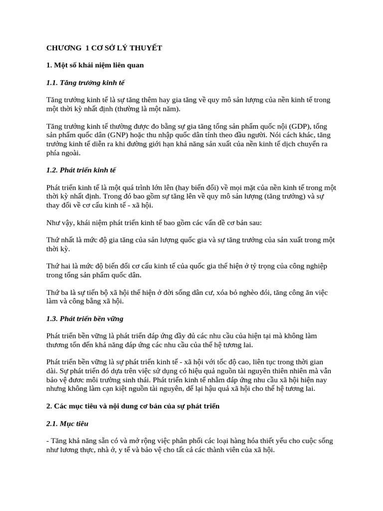 Kinh Tế Phát Triển (Bản Word Nhóm1) | PDF