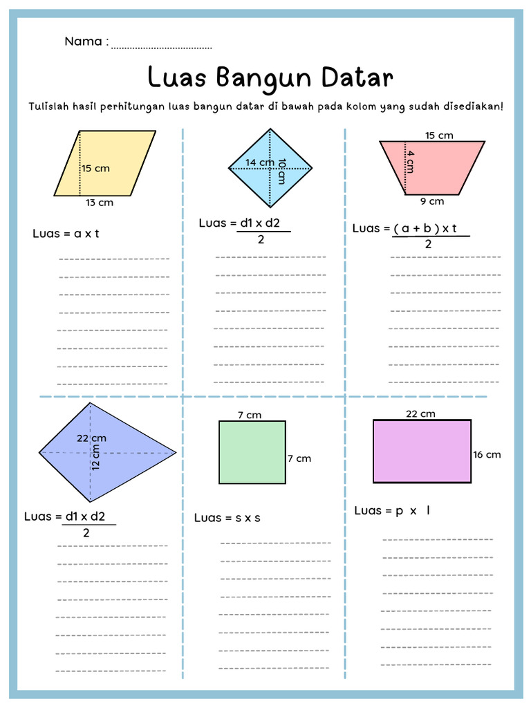 LKPD Matematika Menghitung Luas Bangun Datar_20250605_215928_0000 | PDF